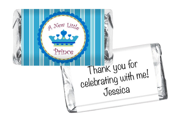 Little Prince Boy Baby Shower Mini Bar Wrappers - CandyBarWrappers.com