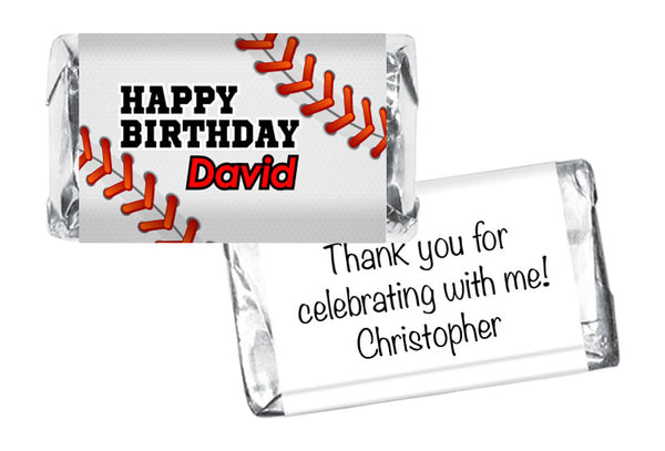 Baseball Boy Birthday Mini Bar Wrappers - CandyBarWrappers.com