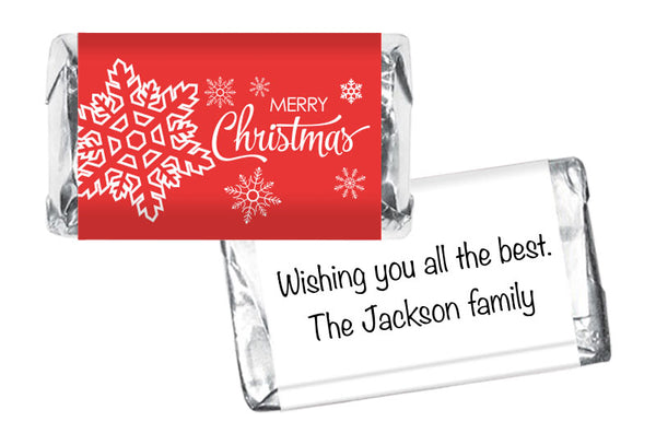 Snow Flakes Christmas Mini Bar Wrappers - CandyBarWrappers.com