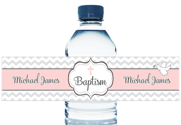 Baptism Personalized Water Bottle Labels - CandyBarWrappers.com