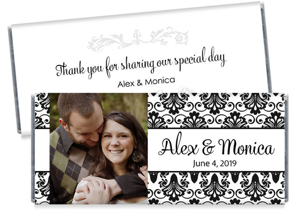 Black and White Wedding Wrappers - CandyBarWrappers.com