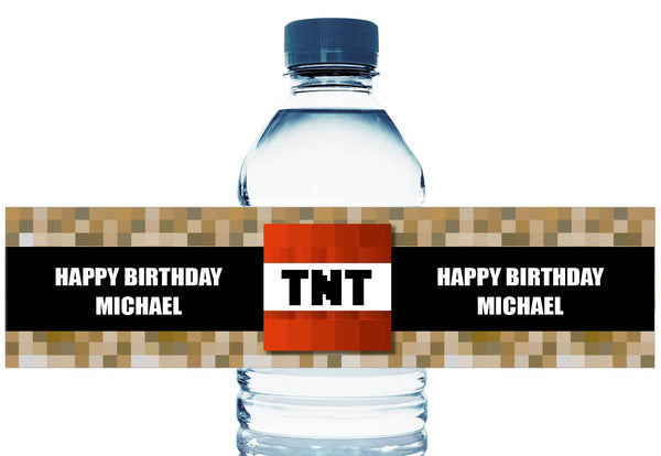 TNT Blast Personalized Boy Birthday Water Bottle Labels ...